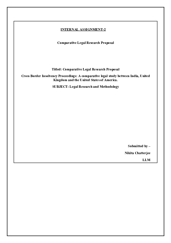 (DOC) Comparative Legal Research Proposal