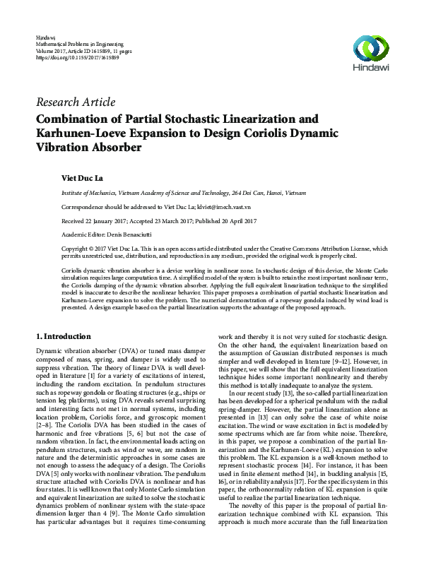 Pdf Combination Of Partial Stochastic Linearization And Karhunen Loeve Expansion To Design