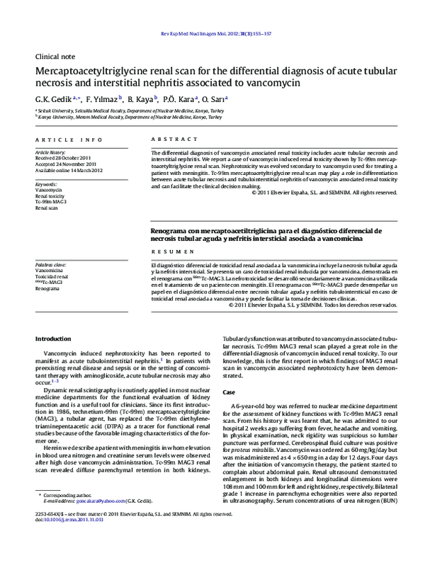 (PDF) Mercaptoacetyltriglycine renal scan for the differential ...