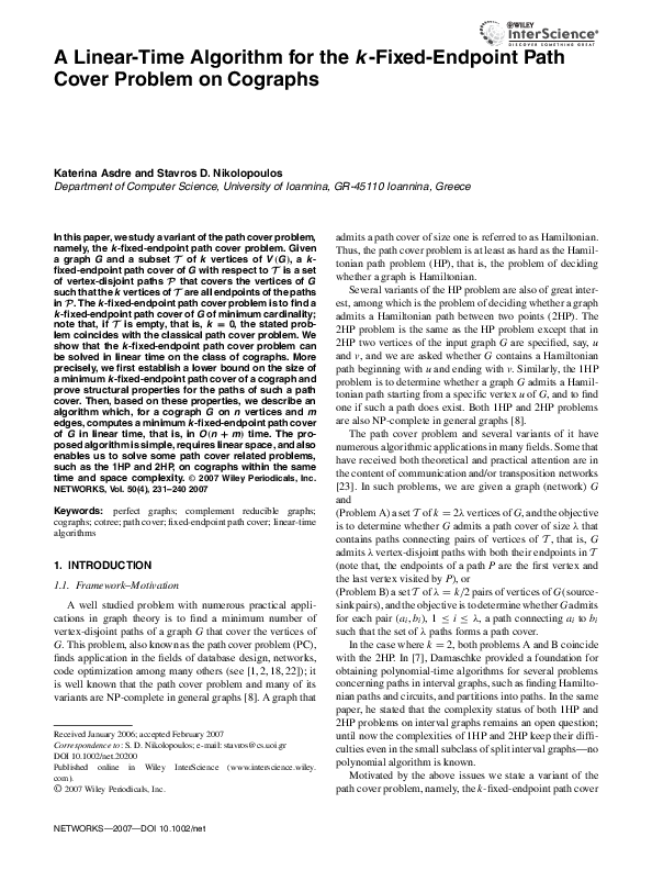 (PDF) A linear-time algorithm for thek-fixed-endpoint path cover ...