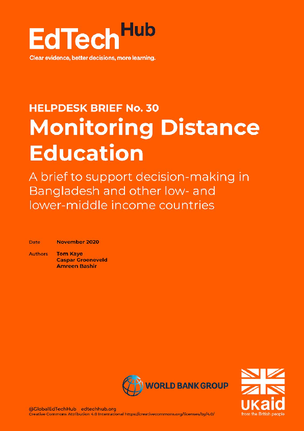 (PDF) Monitoring Distance Education in Bangladesh | Amreen Bashir ...