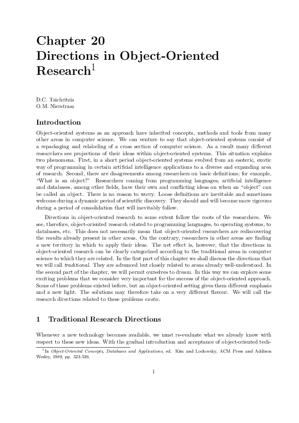 Pdf A Survey Of Object Oriented Concepts Dennis Tsichritzis