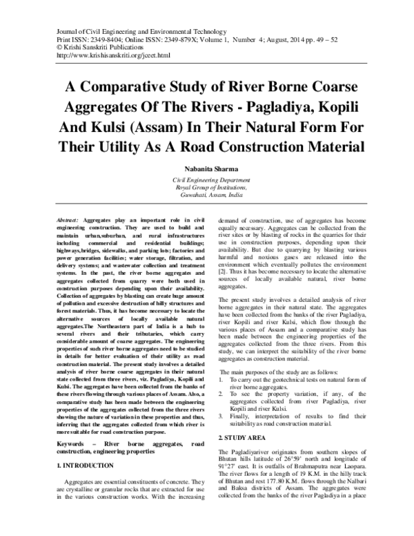 (PDF) A Comparative Study of River Borne Coarse Aggregates Of The ...