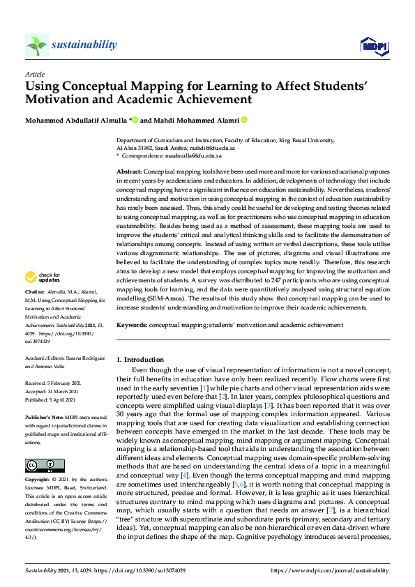 (PDF) Using Conceptual Mapping for Learning to Affect Students ...