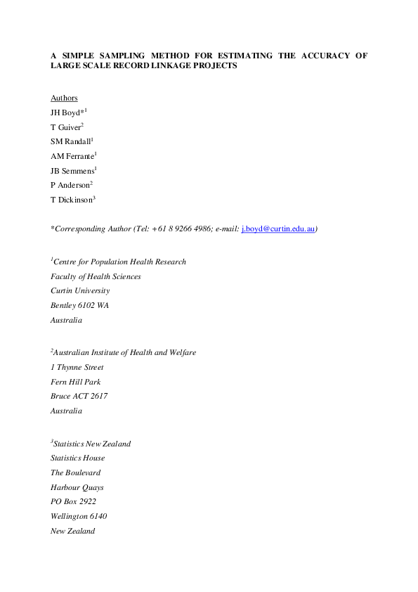 (PDF) A Simple Sampling Method for Estimating the Accuracy of Large ...