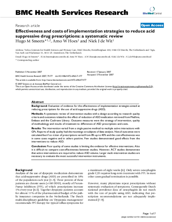(PDF) Effectiveness and costs of implementation strategies to reduce ...