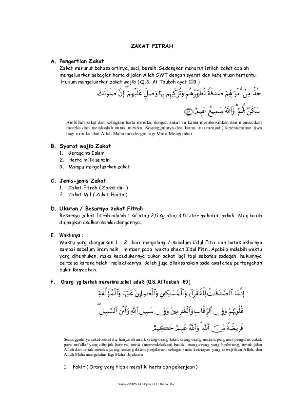 (PDF) ZAKAT FITRAH