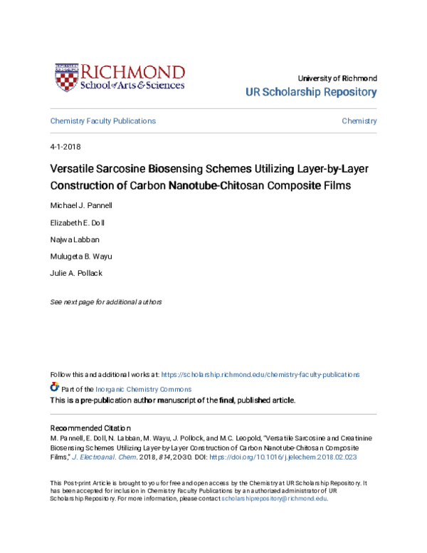 (PDF) Versatile sarcosine and creatinine biosensing schemes utilizing ...