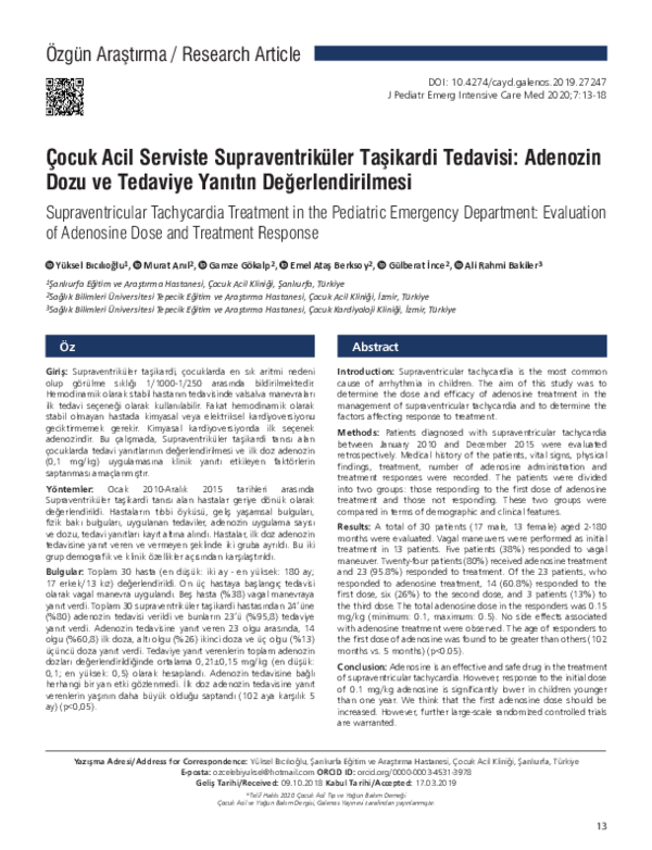 Supraventricular Tachycardia Treatment in the Pediatric Emergency ...