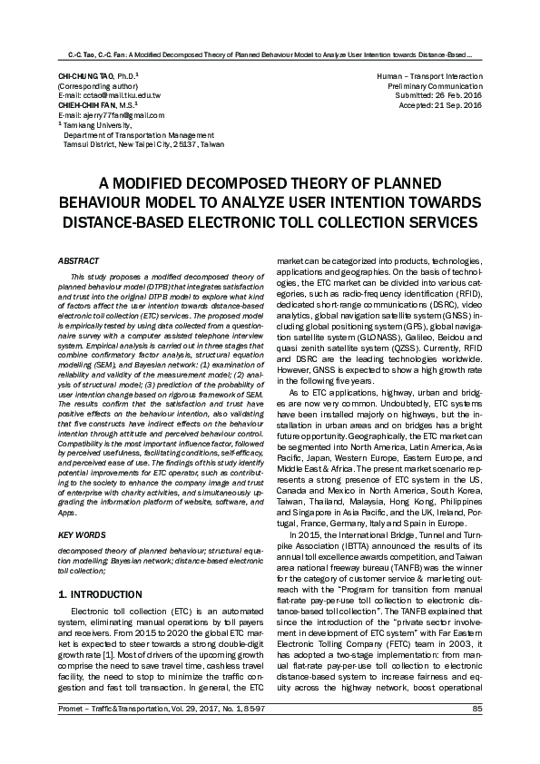 (PDF) A Modified Decomposed Theory of Planned Behaviour Model to Analyze User Intention towards ...