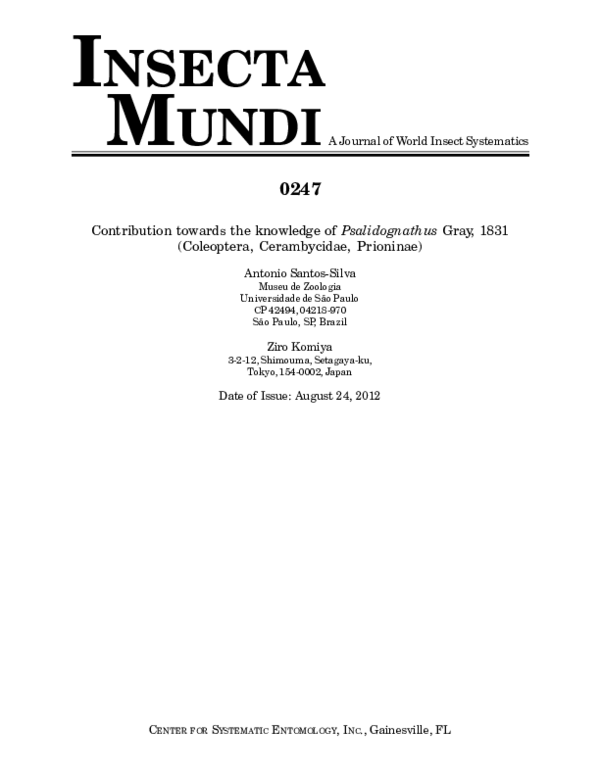 (PDF) 0247. Contribution towards the knowledge of Psalidognathus Gray ...