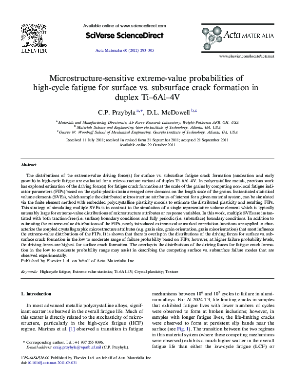 (PDF) Microstructure-sensitive extreme-value probabilities of high ...