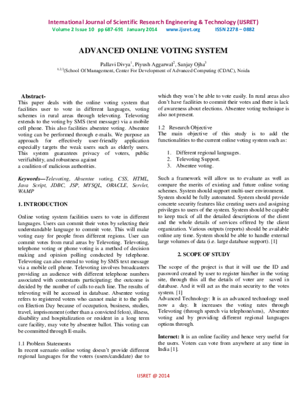 (PDF) Advanced Online Voting System