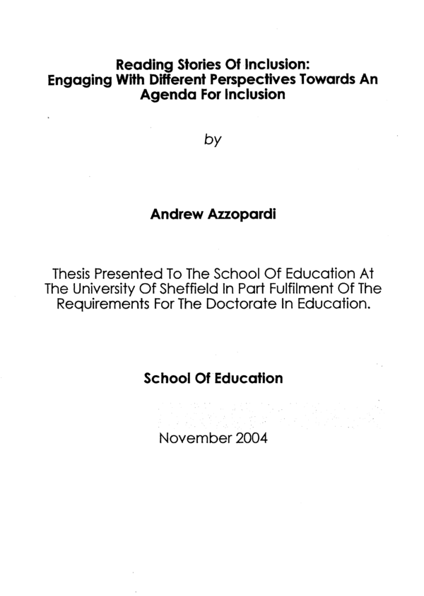 (PDF) Reading stories of inclusion: Engaging with different ...