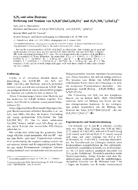 (PDF) S4N4 und seine Derivate: Isolierung und Struktur von Pd2(S3N)2 ...