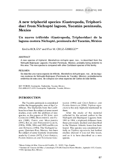 (PDF) A new triphorid species (Gastropoda, Triphoridae) from Nichupté ...