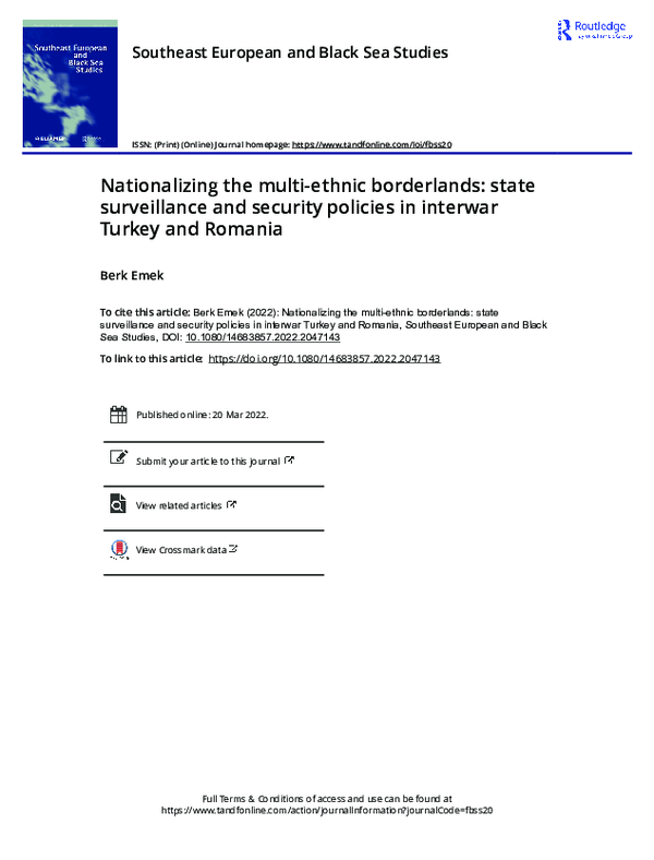 (PDF) Nationalizing the multi-ethnic borderlands: state surveillance ...