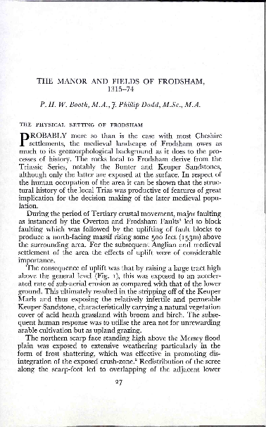 (PDF) The Manor and Fields of Frodsham, Paul Booth and Phillip Dodd ...