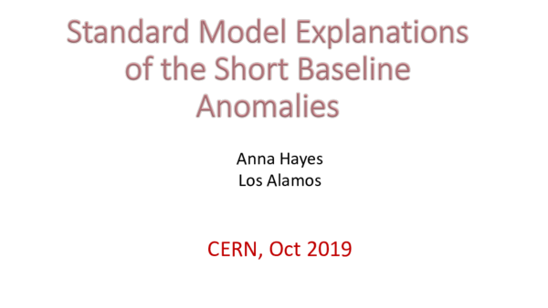 (PDF) Standard Model Explanations of the Short Baseline Anomalies