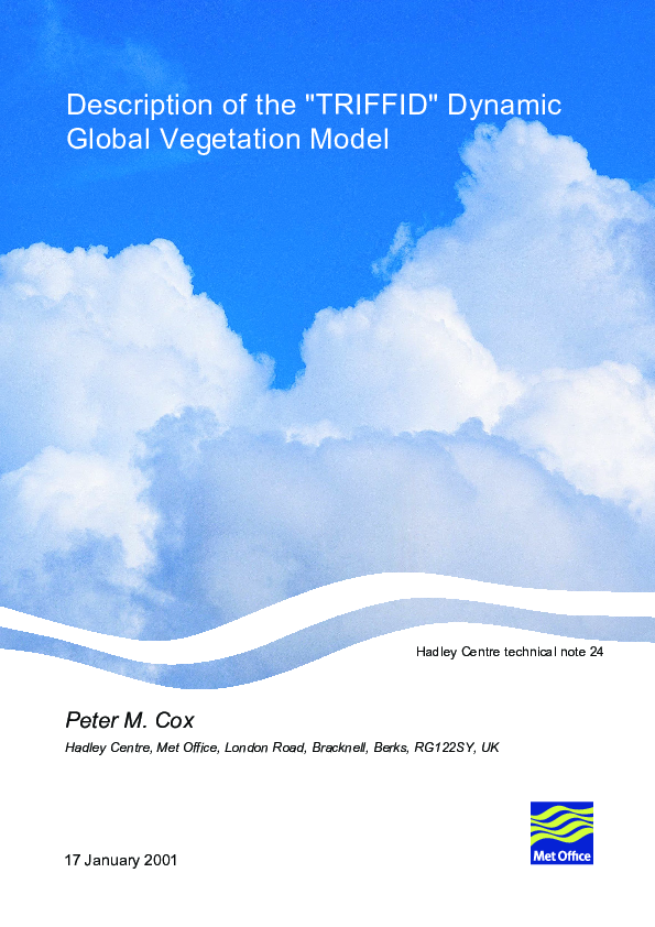 (PDF) Description of the TRIFFID dynamic global vegetation model