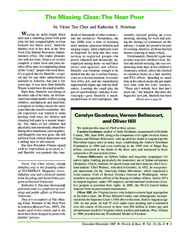 (PDF) The Missing Class: The Near Poor