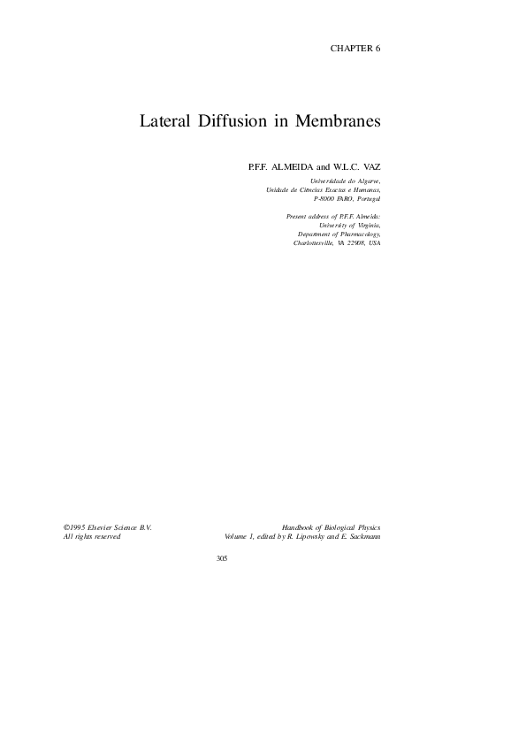 (PDF) Lateral Diffusion in Membranes