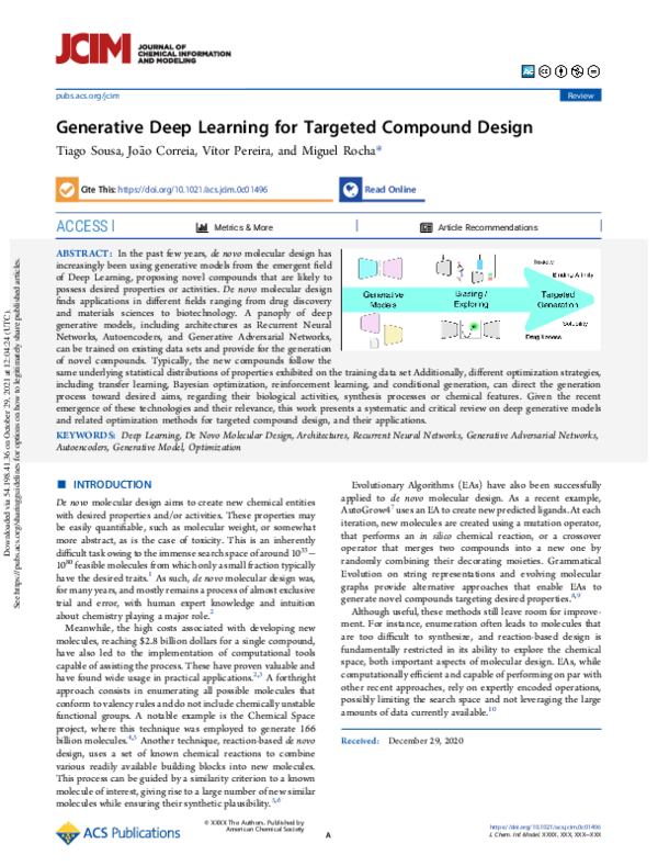 (PDF) Generative Deep Learning for Targeted Compound Design
