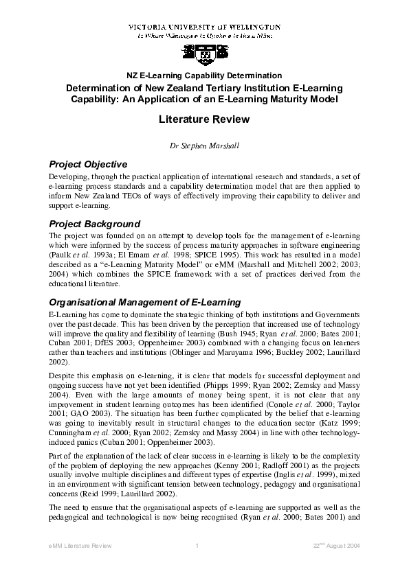 (PDF) NZ E-Learning Capability Determination Determination of New ...