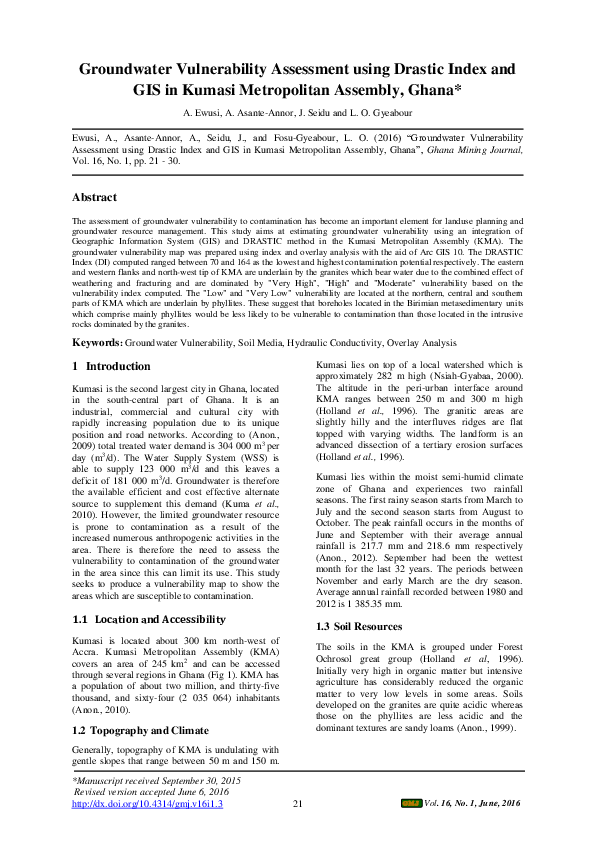 Pdf Groundwater Vulnerability Assessment Using Drastic And Pesticide Drastic Models In Intense