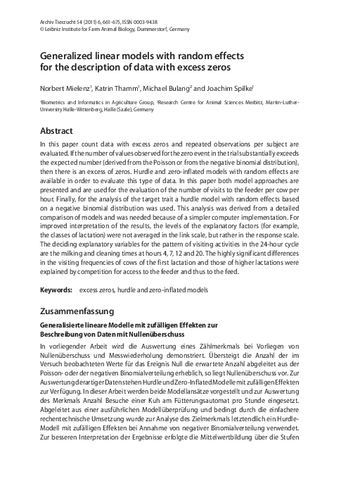 (PDF) Generalized Linear Models with Random Effects