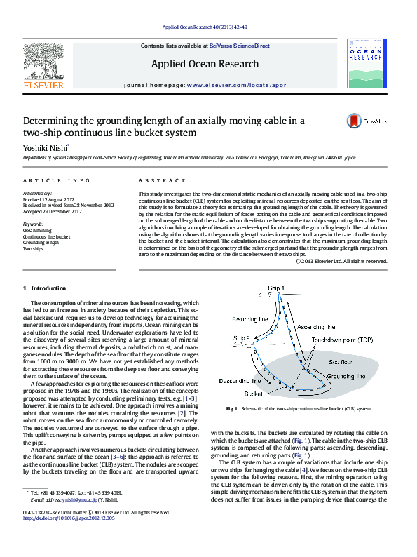 (PDF) Determining the grounding length of an axially moving cable in a ...