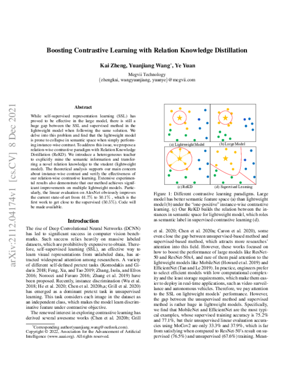 (PDF) Boosting Contrastive Learning with Relation Knowledge Distillation
