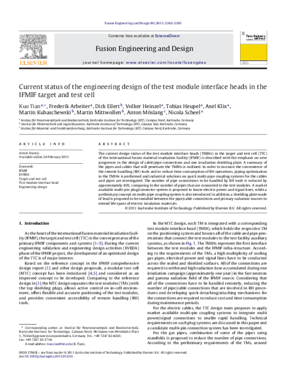 (PDF) Current status of the engineering design of the test module ...
