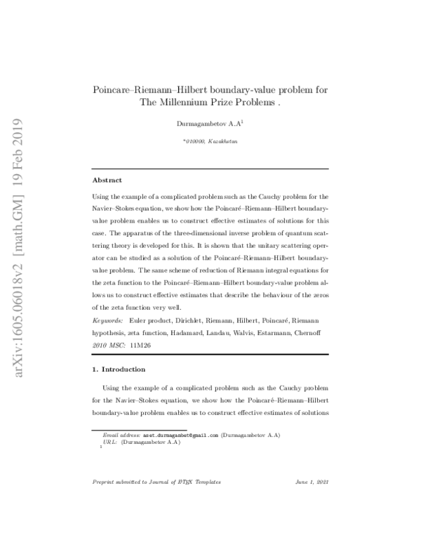 (PDF) Poincare-Riemann-Hilbert boundary-value problem for The ...