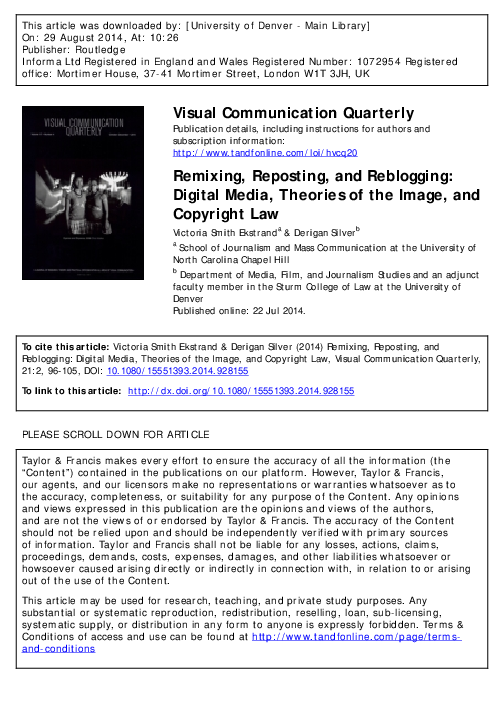 (PDF) Remixing, Reposting, and Reblogging: Digital Media, Theories of ...