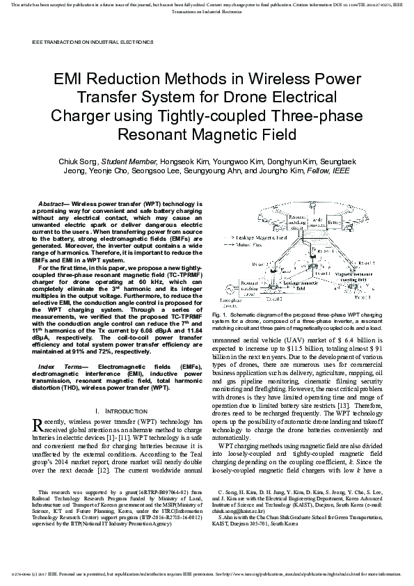(PDF) EMI Reduction Methods in Wireless Power Transfer System for Drone ...