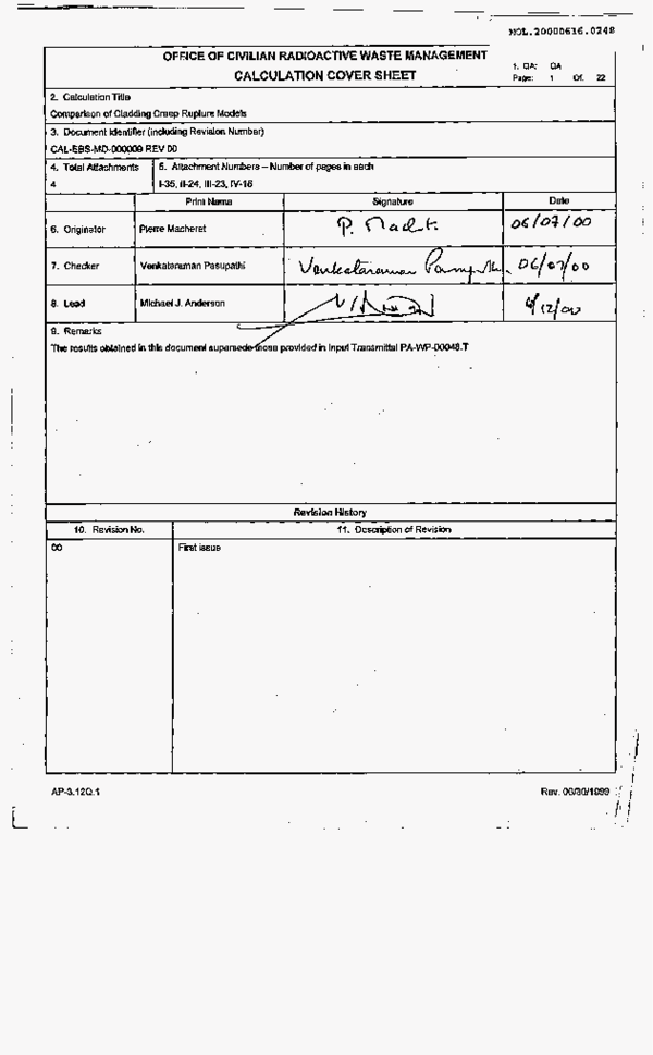 (PDF) Comparison of Cladding Creep Rupture Models