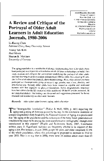 (PDF) A Review and Critique of the Portrayal of Older Adult Learners in ...