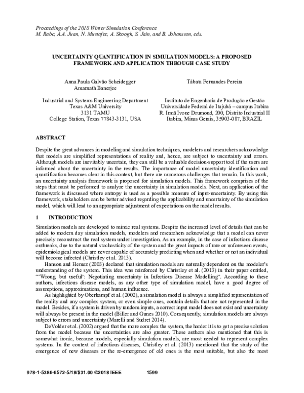 (PDF) Uncertainty quantification in simulation models: a proposed framework and application ...