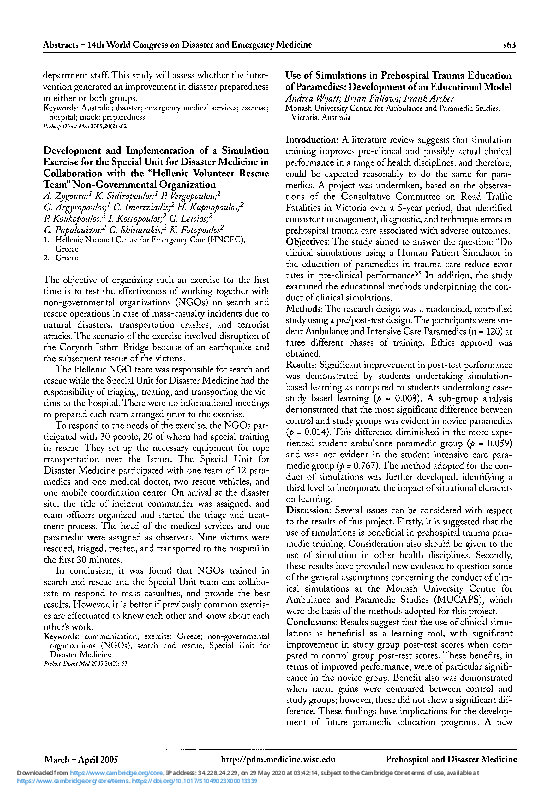 (PDF) Use of Simulations in Prehospital Trauma Education of Paramedics ...