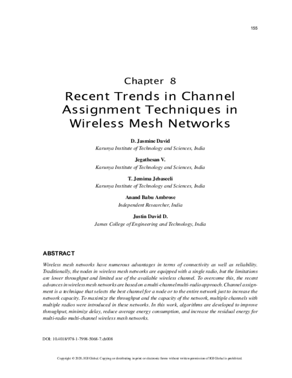 (PDF) Recent Trends in Channel Assignment Techniques in Wireless Mesh ...