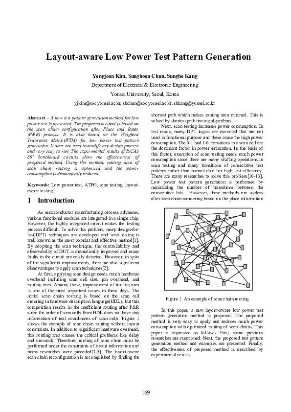 (PDF) Layout-aware Low Power Test Pattern Generation