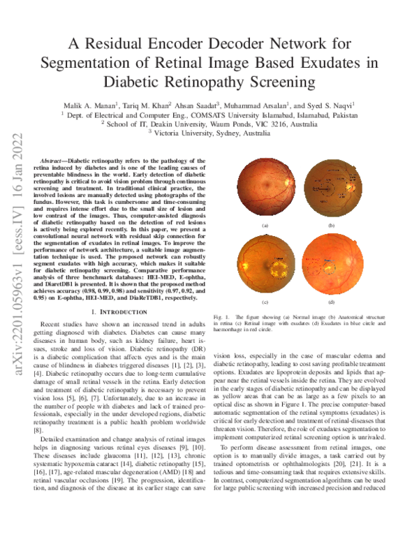 (PDF) A Residual Encoder-Decoder Network for Segmentation of Retinal ...