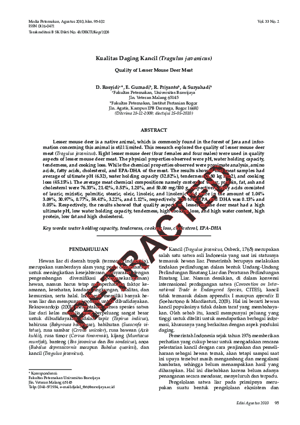 (PDF) Morfologi dan Biometri Spermatozoa Anoa (Bubalus Sp.) yang ...