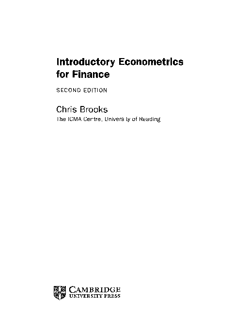 (PDF) Introductory Econometrics for Finance