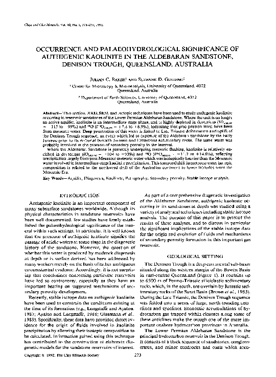 (PDF) Occurrence and Palaeohydrological Significance of Authigenic ...