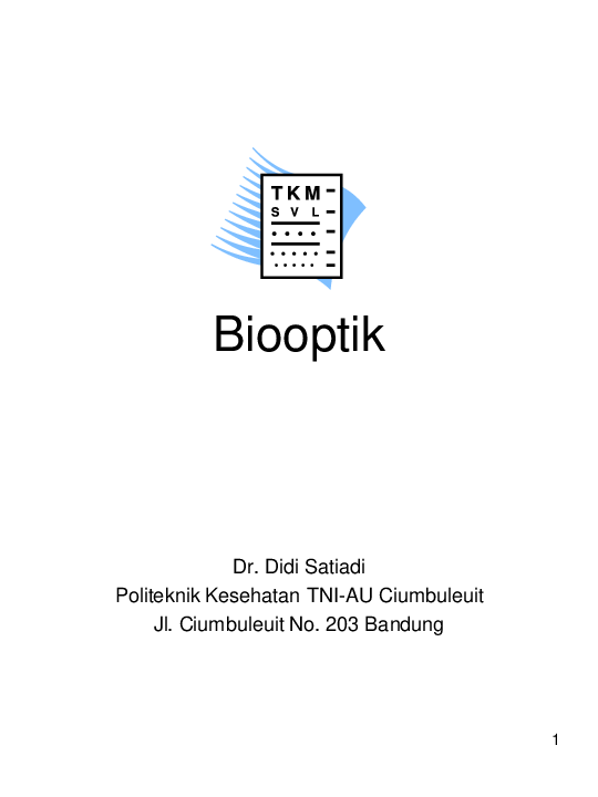 (PDF) Fisika Keperawatan: Biooptik