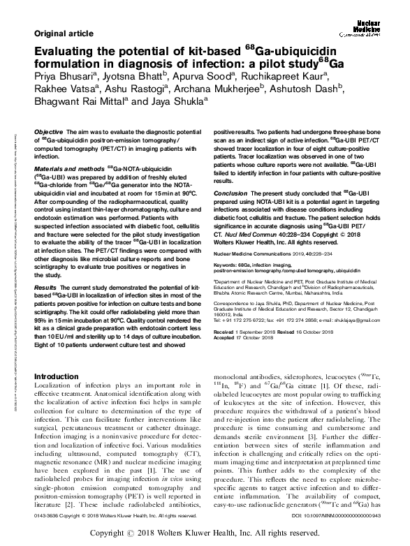 (PDF) Evaluating the potential of kit-based 68Ga-ubiquicidin ...