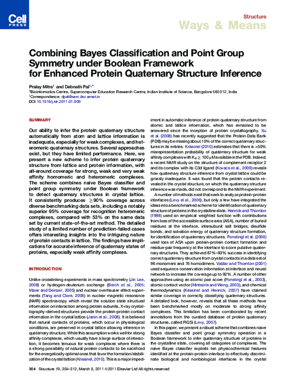 Pdf Combining Bayes Classification And Point Group Symmetry Under Boolean Framework For