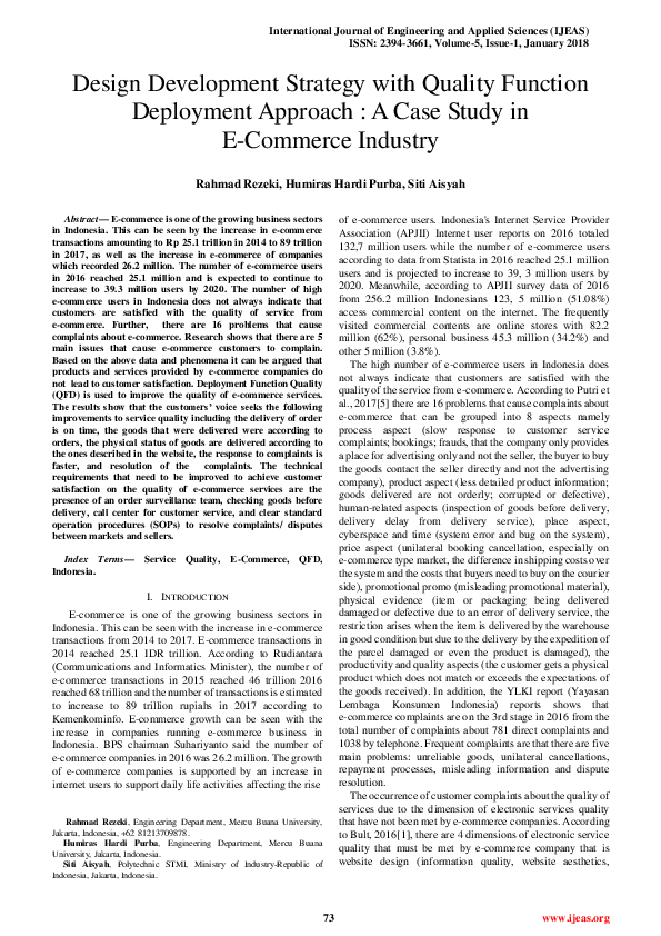 (PDF) Design Development Strategy with Quality Function Deployment Approach : A Case Study in E ...